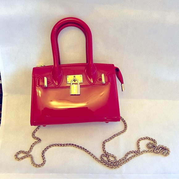 Bags | Candy Apple Redmini Crossbody Jelly Bagremovable Chain | Poshmark